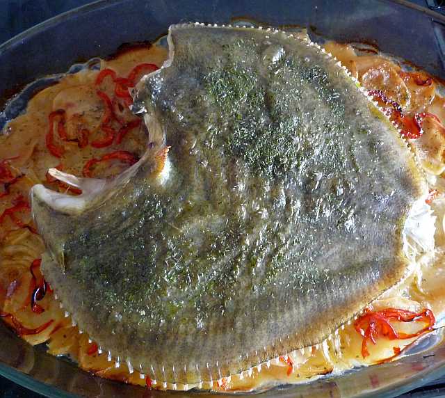 Rodaballo al horno